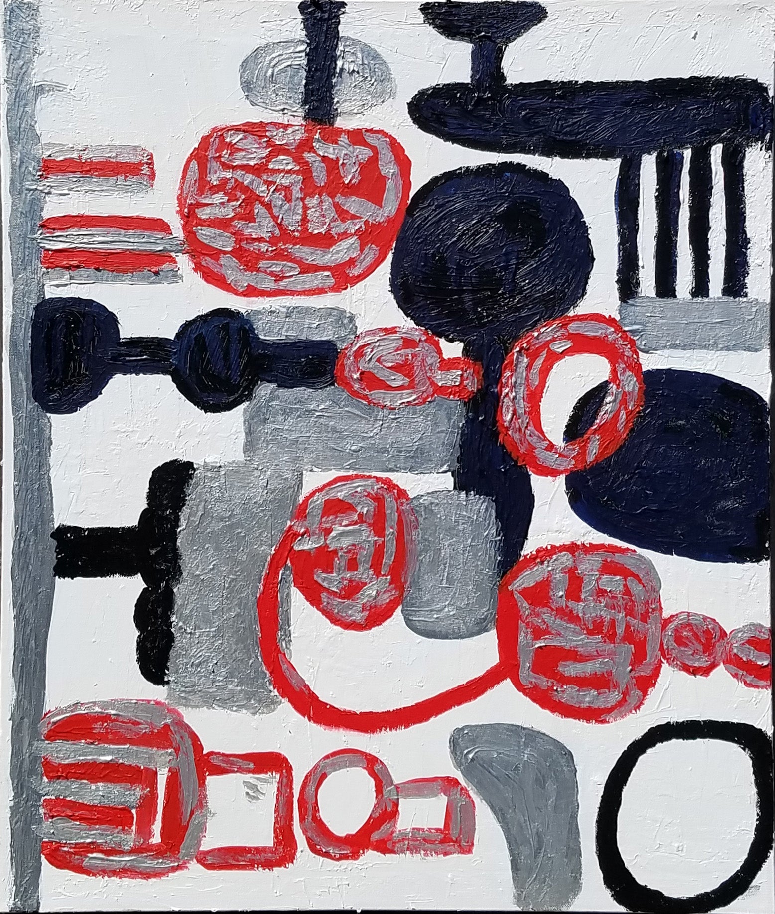 Industrial Silver, Black, and Red – ArtLifting