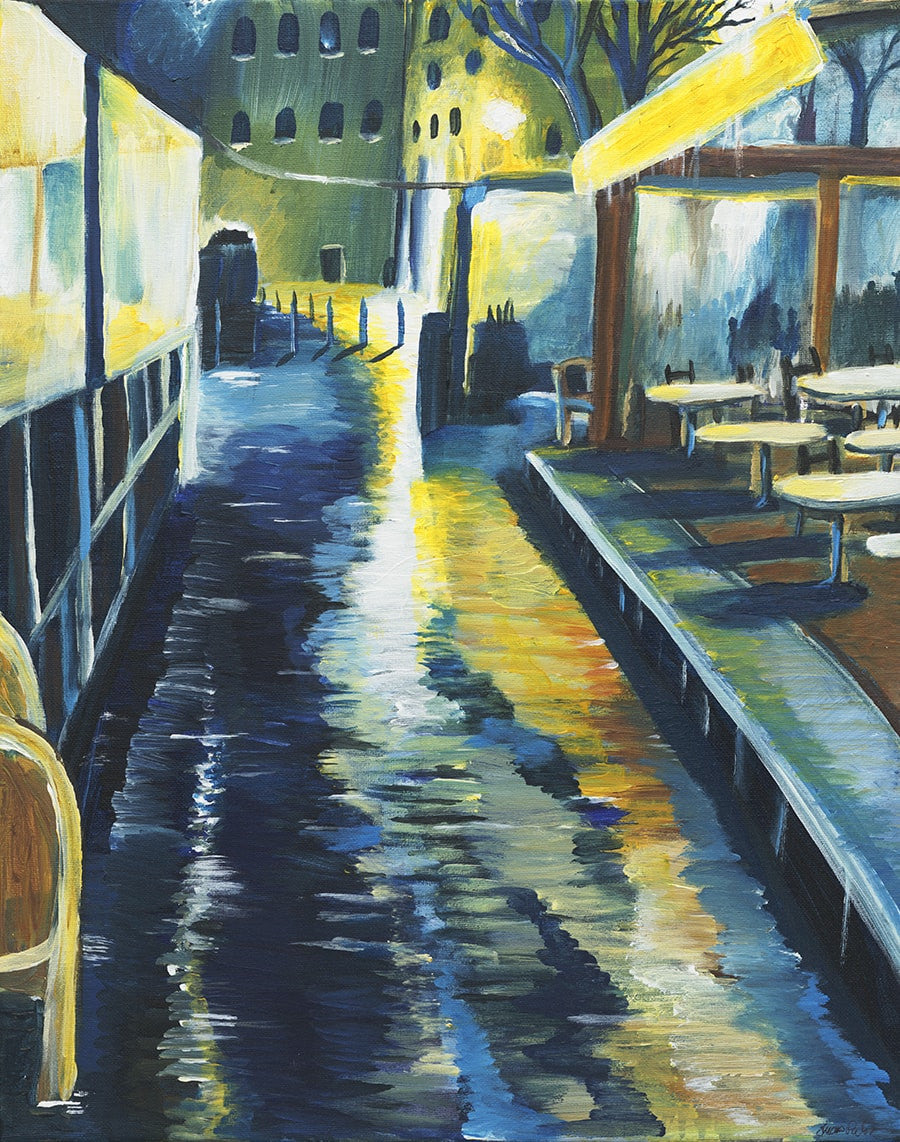 Cafe at Night in the Rain – ArtLifting